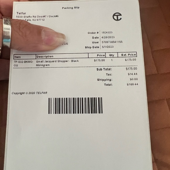 Telfar | Bags | Nwt Authentic Telfar Monogram Jacquard Small Black ...